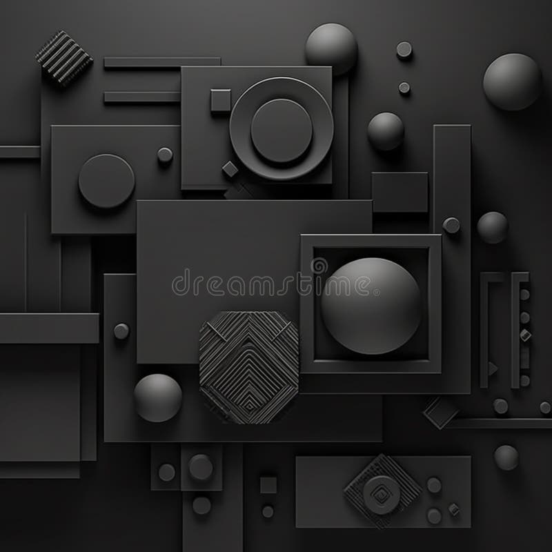 Modern Abstract with 3D Blocks and Shapes. Stock Illustration ...