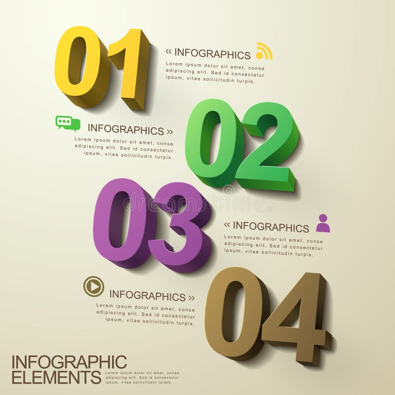 Modern Abstract 3d Number Infographic Elements Stock Vector ...