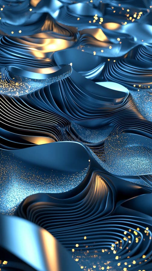 A Modern Abstract 3D Rendering with Wavy Patterns and Textured Lines of ...