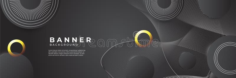Modern Abstract Dark Black Banner Background Stock Vector ...
