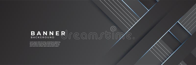 Modern Abstract Dark Black Banner Background Stock Vector ...