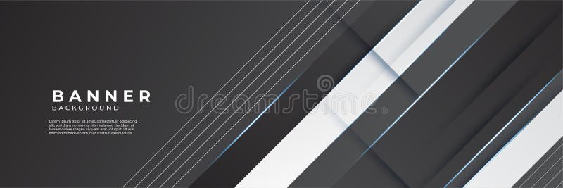 Modern Abstract Dark Black Banner Background Stock Vector ...