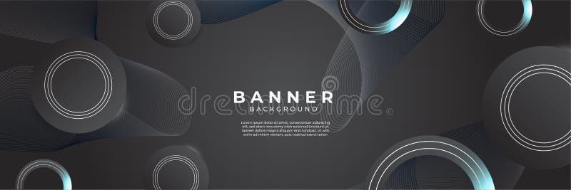 Modern Abstract Dark Black Banner Background Stock Vector ...
