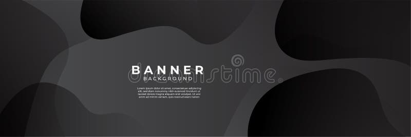 Modern Abstract Dark Black Banner Background Stock Vector ...