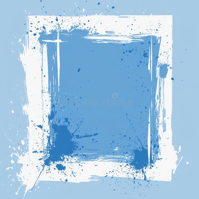 Modern Abstract Design with a Blue Square. a Liquid, Splash-like Form ...