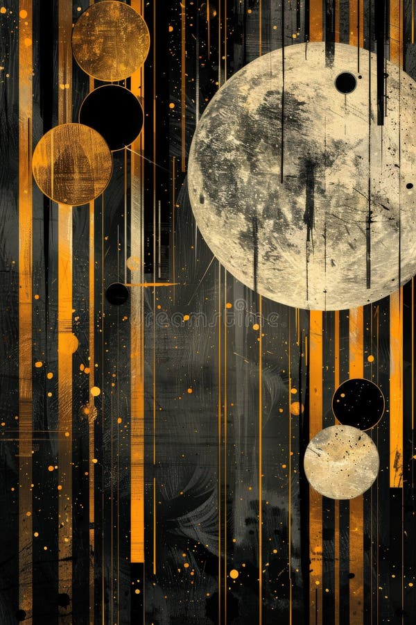 Modern Abstract Design with Circles, Lines, and Grunge Overlays Stock ...