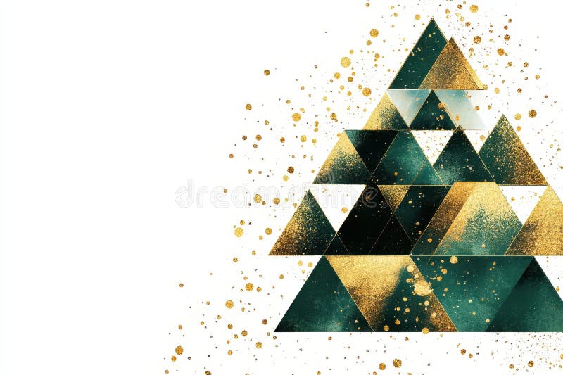 Modern Abstract New Year Postcard Design with Geometric Triangular ...