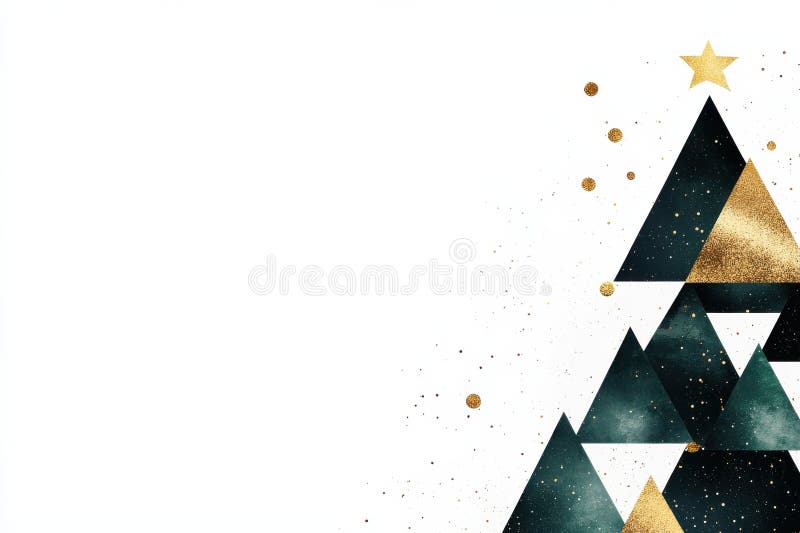 Modern Abstract New Year Postcard Design with Geometric Triangular ...