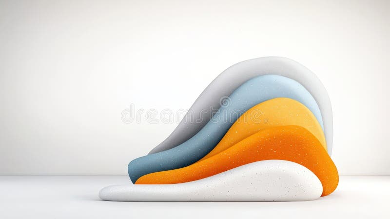 Modern Abstract Design Featuring Curvy Forms in Soft Colors Over a ...