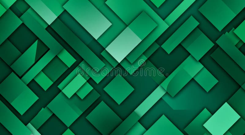 Abstract Geometric Pattern with Interlocking Green Shapes on Digital ...