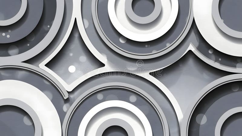 Gray Circular Pattern with Geometric Shapes and Lights Stock ...