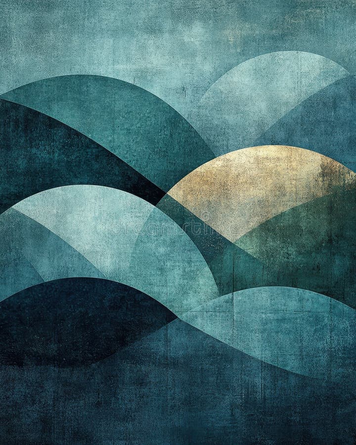 Abstract Digital Artwork Featuring Overlapping Geometric Shapes Fluid ...