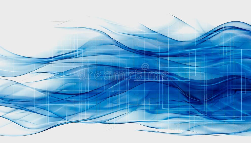 Modern Abstract Design with Flowing Blue Lines and Geometric Patterns ...