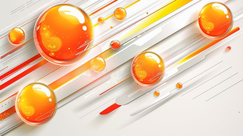 Modern Abstract Design with Glossy Orange Spheres Stock Illustration ...