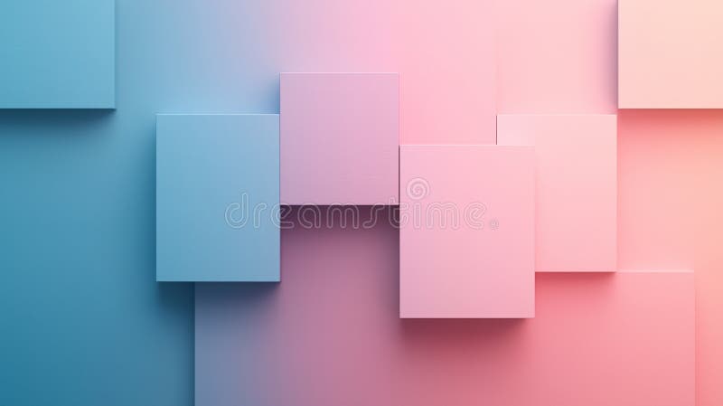 Modern Abstract Design with Layered Pastel Squares and Gradients Stock ...