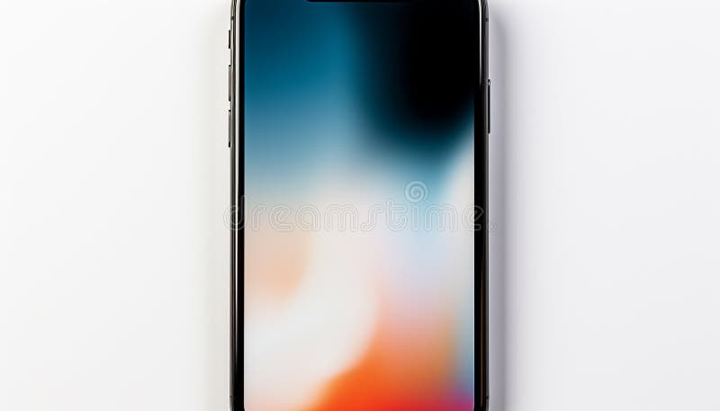 Modern Abstract Design of a Shiny Smartphone on Blue Backdrop Generated ...