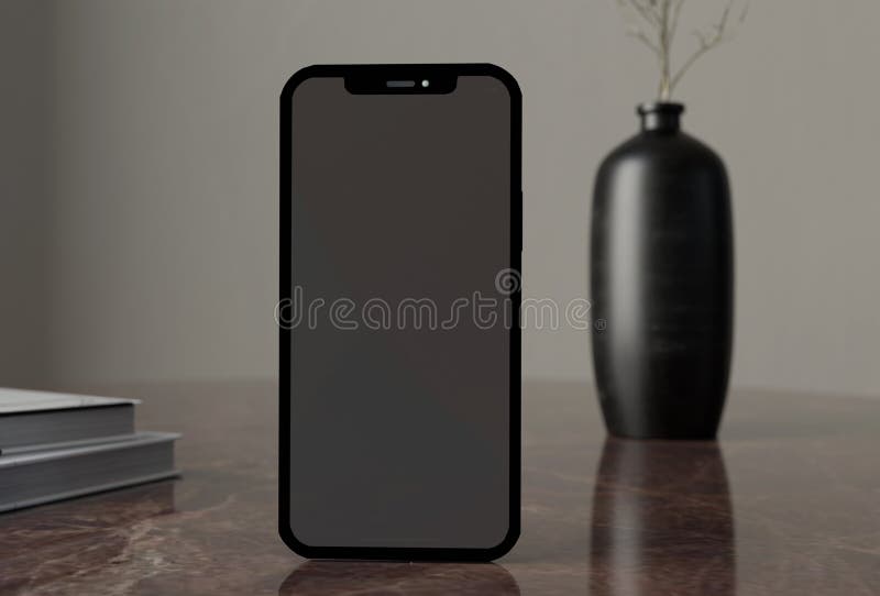 Modern Abstract Design Template with Phone Mock Up Render for Mobile ...