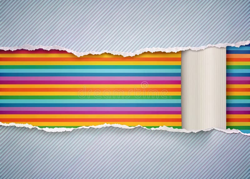 Modern Abstract Design a Torn Striped Paper Sheet with RightAligned ...