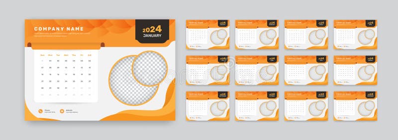 Modern Abstract Designed Corporate Business Desk Calendar Layout of ...