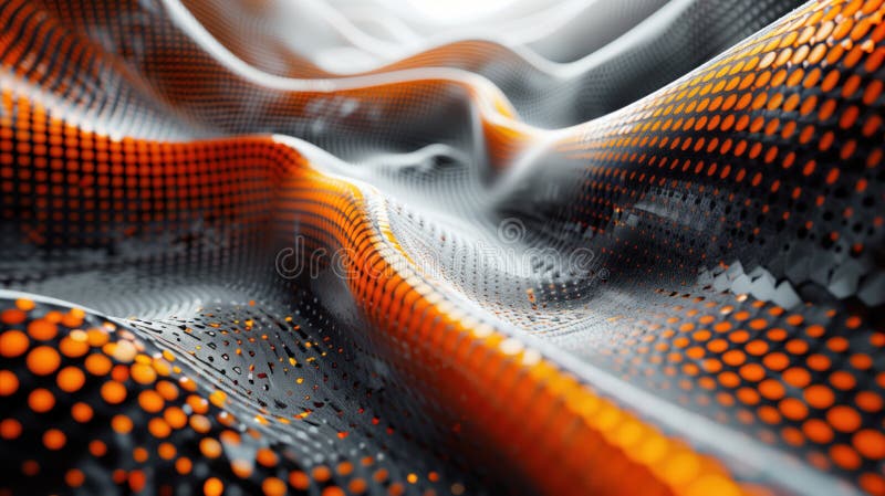 Modern Abstract Digital Design with Flowing Orange Dot Pattern and ...