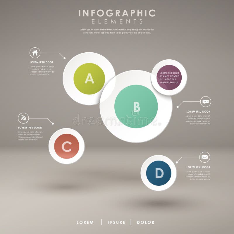 Modern Abstract Document Infographic Cirkeldiagram Vector Illustratie ...