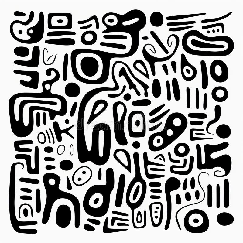 Modern Abstract Doodle Drawing: Simple Doodle Poster with Dynamic ...