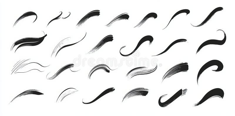 Modern Abstract Doodle Set with Hand Drawn Underlines, Highlights ...