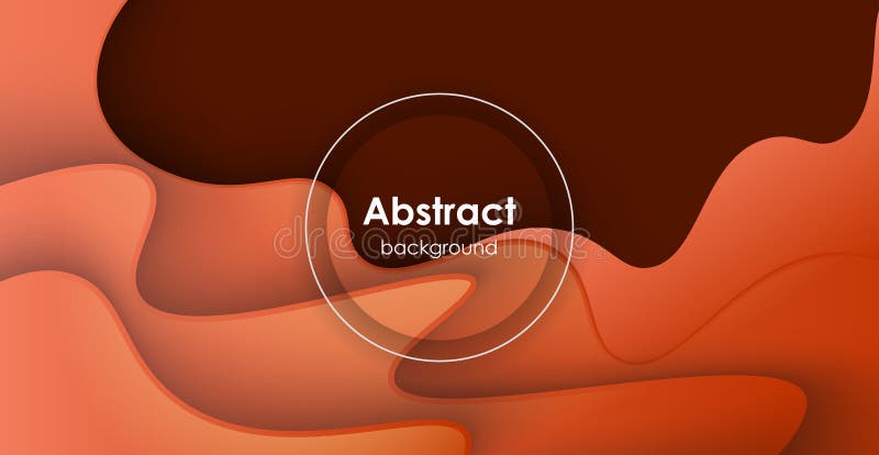 Modern Abstract Dynamic Orange Brown Color with Wavy Shape Overlap ...