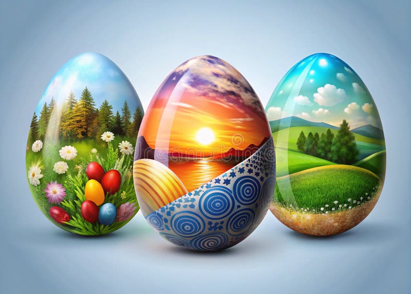 Modern Abstract Easter Egg Vector Art Vibrant Pastel Geometric Shapes ...