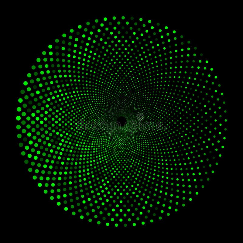 Modern Abstract Emerald Background. Halftone Green Dots in Circle ...