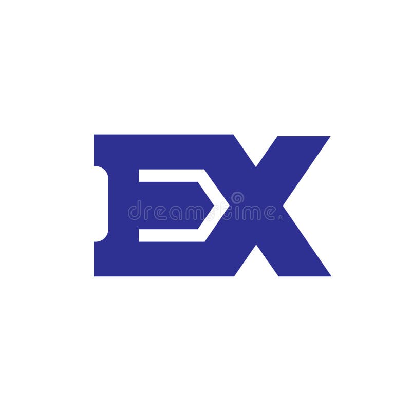 Modern Abstract EX Logo Design with Sharp and Clean Elements Stock ...