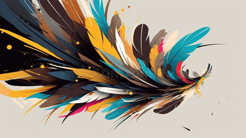 Modern Abstract Feathers Wallpaper, Freedom Logo Marketing Style, Ai ...
