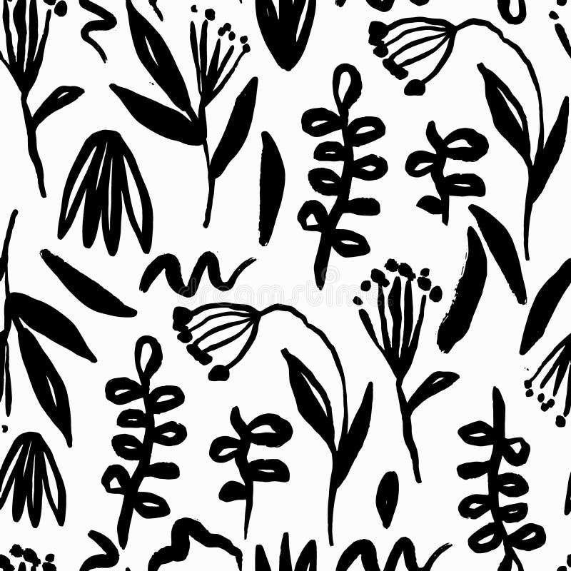 Modern Abstract Floral Vector Pattern. Collage Contemporary Seamless Pattern Stock Vector ...