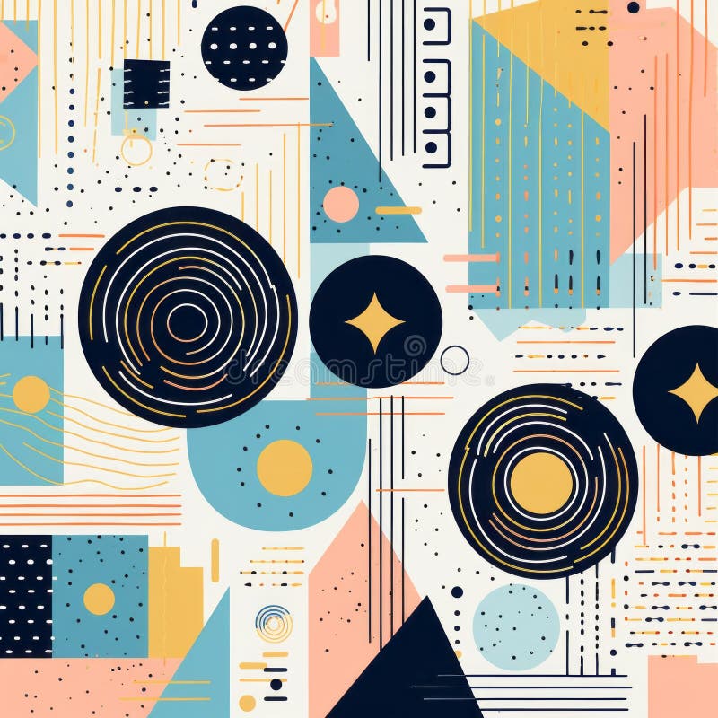 Modern Abstract Geometric Background with Circles Stock Illustration ...