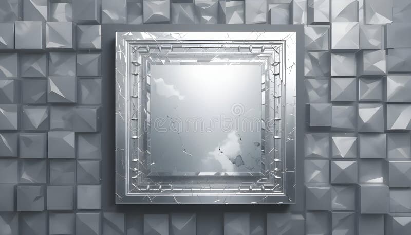 Modern Abstract Geometric Background with Silver Square Patterns and ...