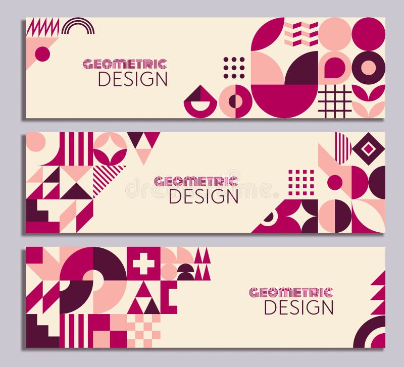 Modern Abstract Geometric Pattern Banners Set Stock Vector ...
