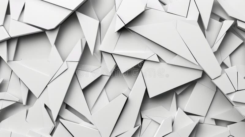 Abstract Geometric Chaos with Overlapping White Triangular Shapes Stock Illustration ...