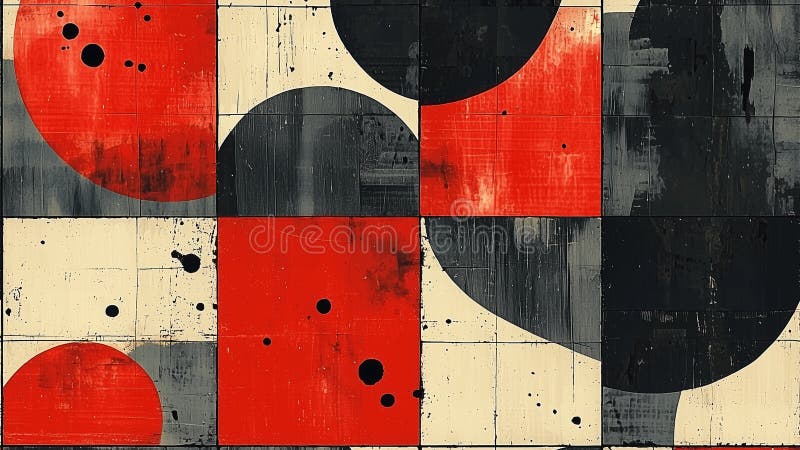 Modern Abstract Geometric Patterns with Vintage Texture Stock ...