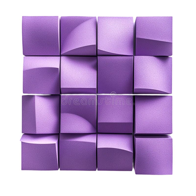 Abstract Purple 3D Cubes Geometric Wall Panel Design Art Style Color ...