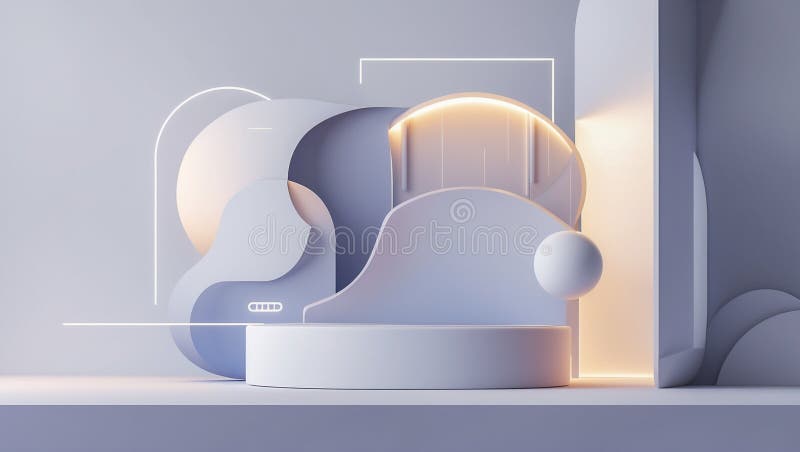 Modern Abstract Geometric Sculpture with Soft Lighting Stock ...