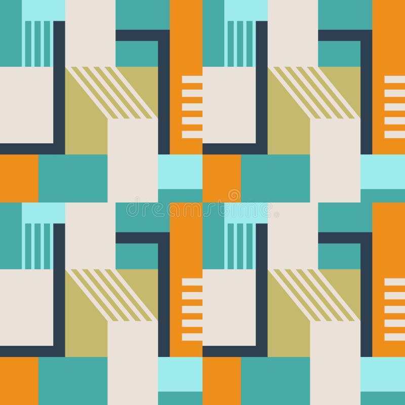 Composition of Rectangular Colorful Shapes, Modern Abstract Geometric ...