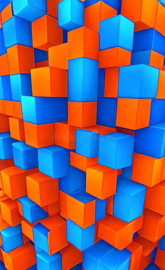 Colorful Three Dimensional Cube Background Texture. a Wall with ...