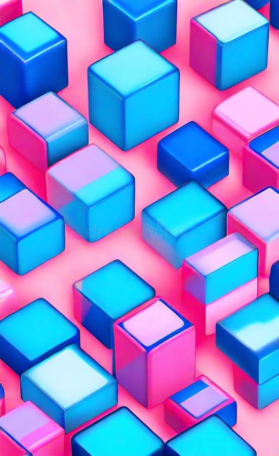 Colorful Three Dimensional Cube Background Texture. a Wall with ...