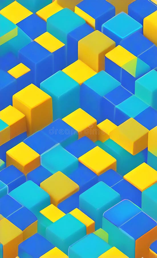 Colorful Three Dimensional Cube Background Texture. a Wall with ...