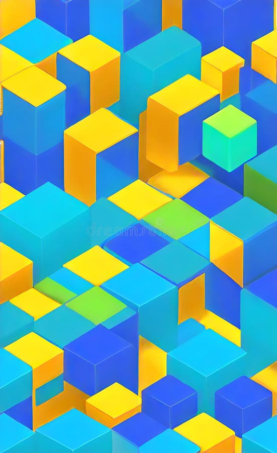 Colorful Three Dimensional Cube Background Texture. a Wall with ...