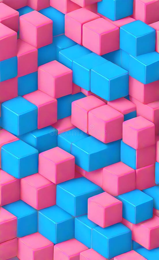 Colorful Three Dimensional Cube Background Texture. a Wall with ...