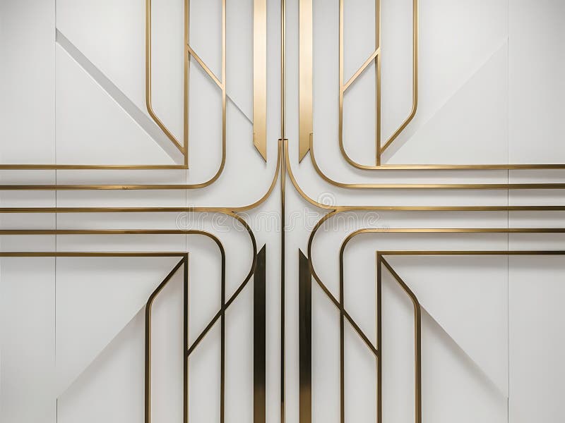 Modern Abstract Gold Line Pattern on White Background Stock ...