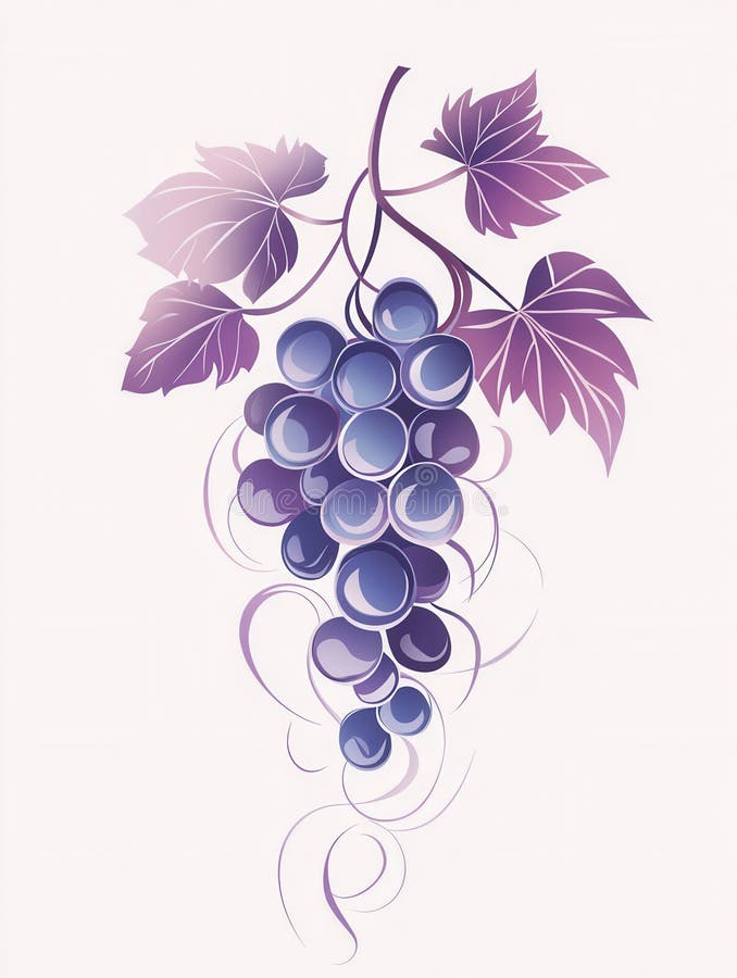 Modern Abstract Grape Bunch Logo with Soft Purple Hues in Artistic ...