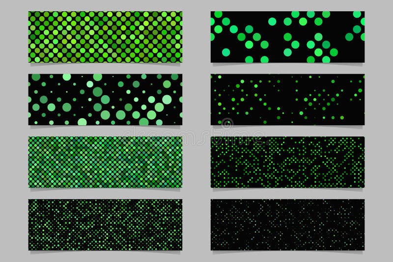 Modern Abstract Green Dot Pattern Banner Background Template Set Stock ...