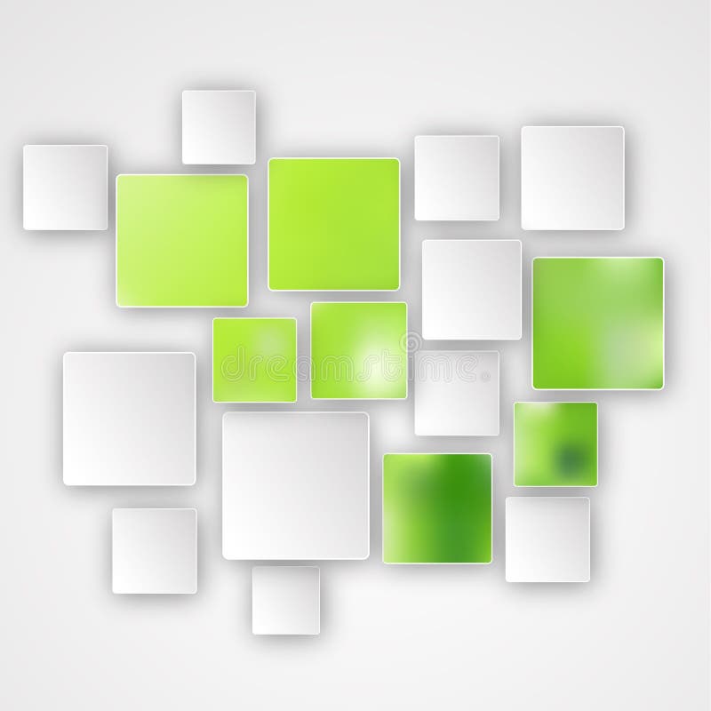 Modern Abstract Green and White Squares Background Stock Vector ...
